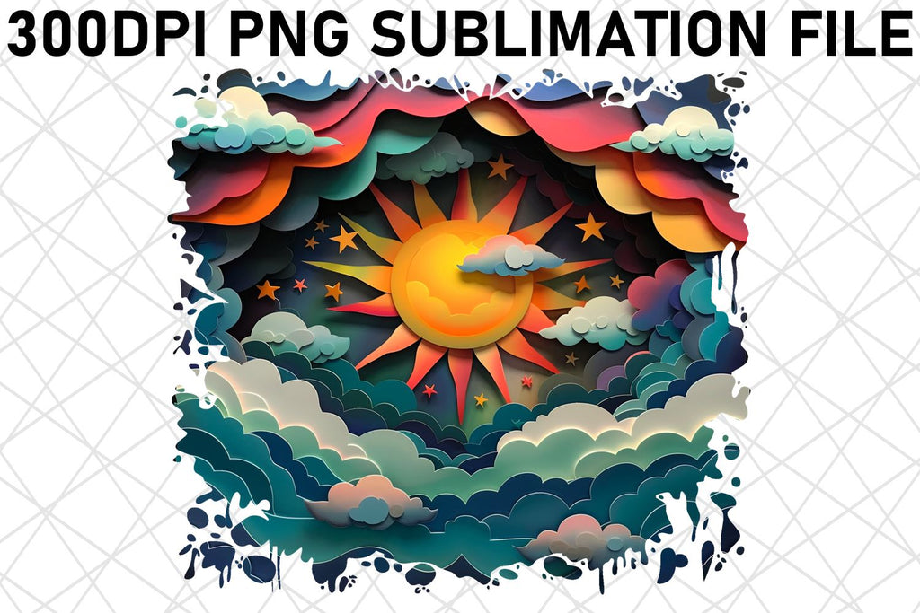 Sunset Sunrise Radiant Sublimation Graphics - So Fontsy