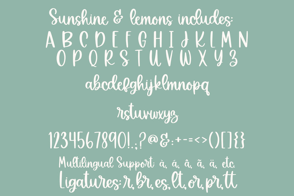 Sunshine & Lemons, Farmhouse Handwritten Font - So Fontsy