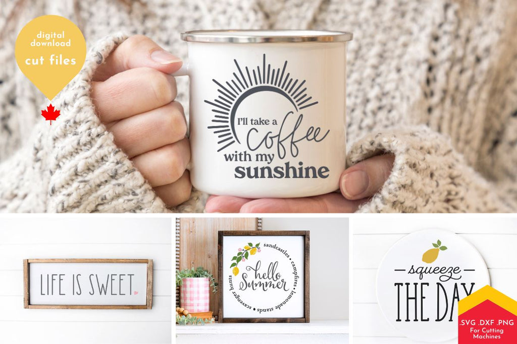 Sunshine Quotes SVG Bundle: Summer Crafting Cut File Designs for DIY ...