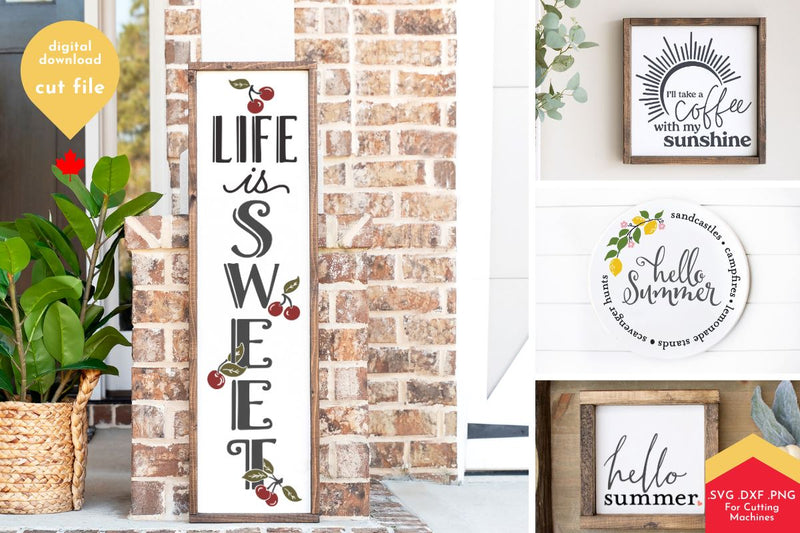 Sunshine Quotes SVG Bundle: Summer Crafting Cut File Designs for DIY ...