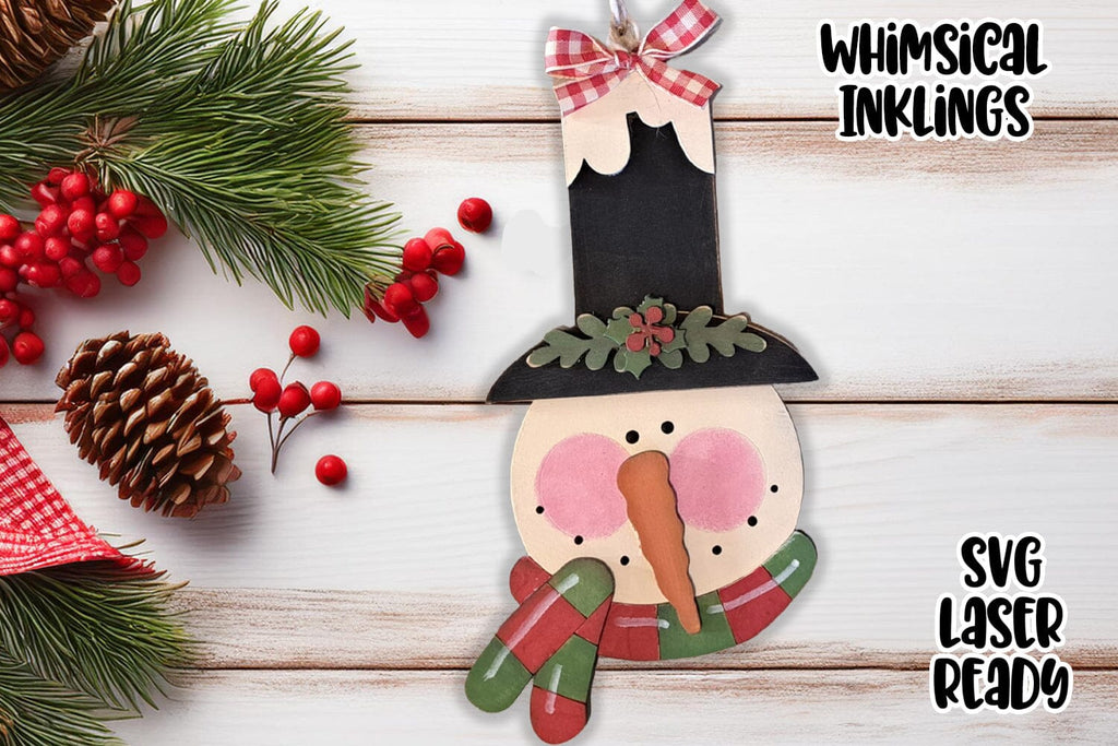 Super Snowman Laser SVG Ornament Bundle - So Fontsy
