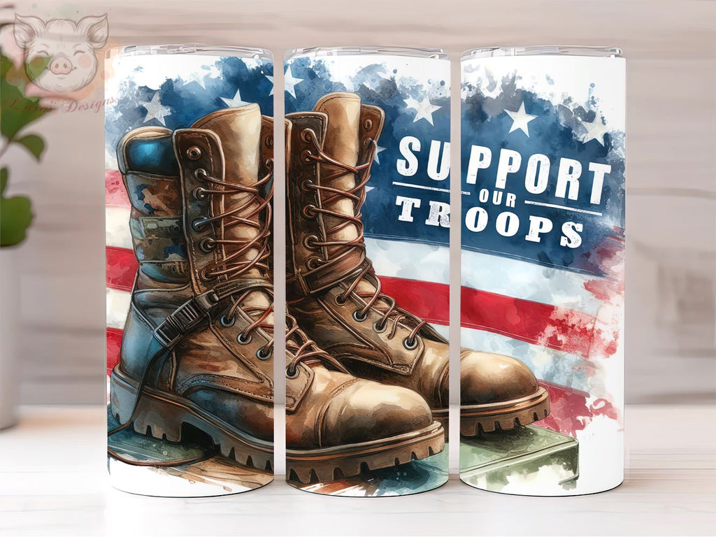 Support Our Troops 20oz Tumbler Png, Straight & Tapered Tumbler Png ...
