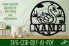 Swan name sign svg laser cut template - So Fontsy