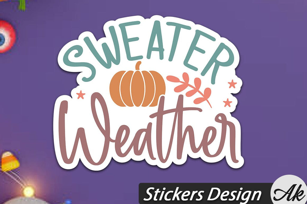 Sweater weather Stickers Design - So Fontsy