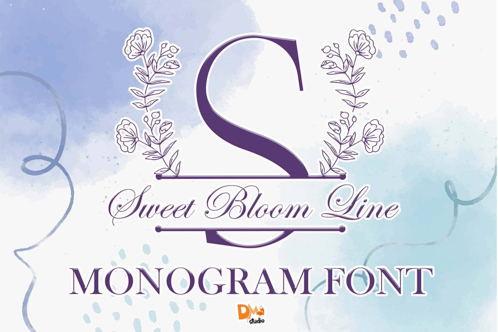 Sweet Bloom Line Monogram - So Fontsy
