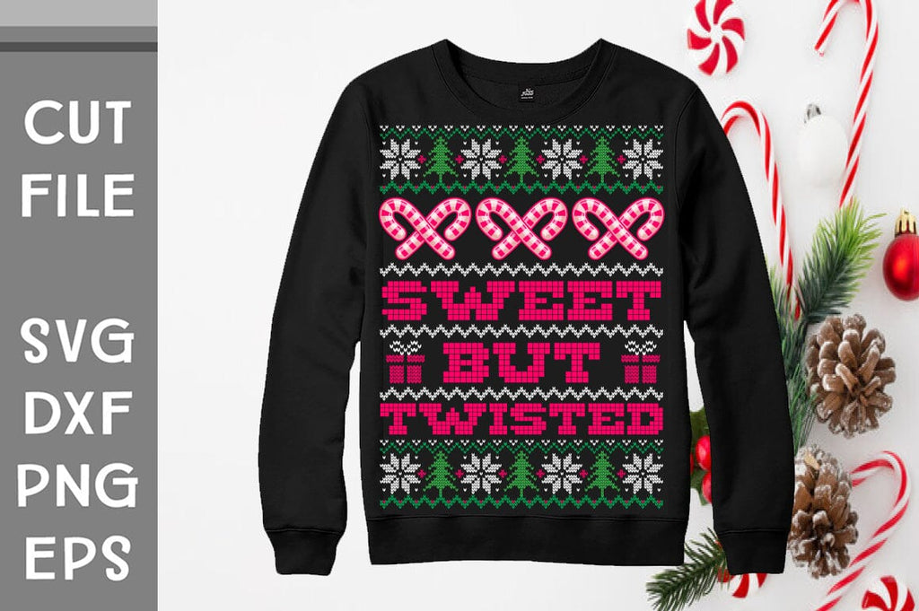 Sweet But Twisted Ugly Sweater design - So Fontsy