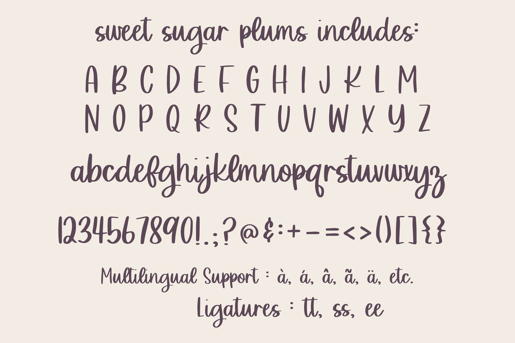 Sweet Sugar Plums Handwritten Script - So Fontsy