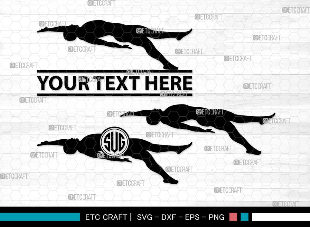 Swimmer Monogram, Swimmer Silhouette, Swimmer SVG, Swim Svg, Swimming ...