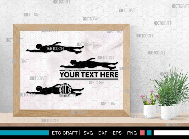 Swimmer Monogram, Swimmer Silhouette, Swimmer SVG, Swim Svg, Swimming ...