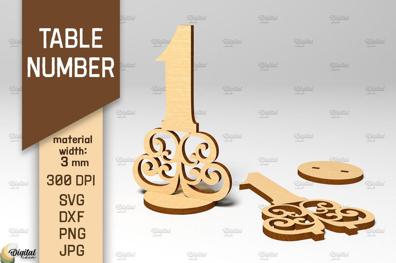 Table Numbers SVG Bundle. Wedding Table Numbers Laser Cut - So Fontsy