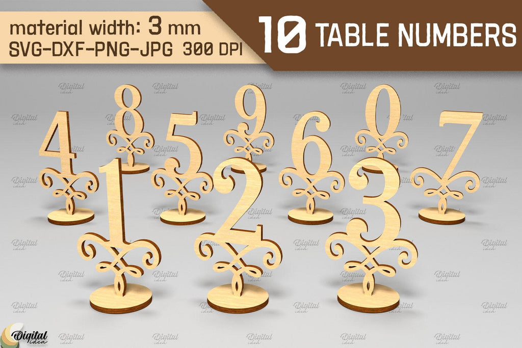 Table Number SVG Bundle. Wedding Table Number Laser Cut - So Fontsy