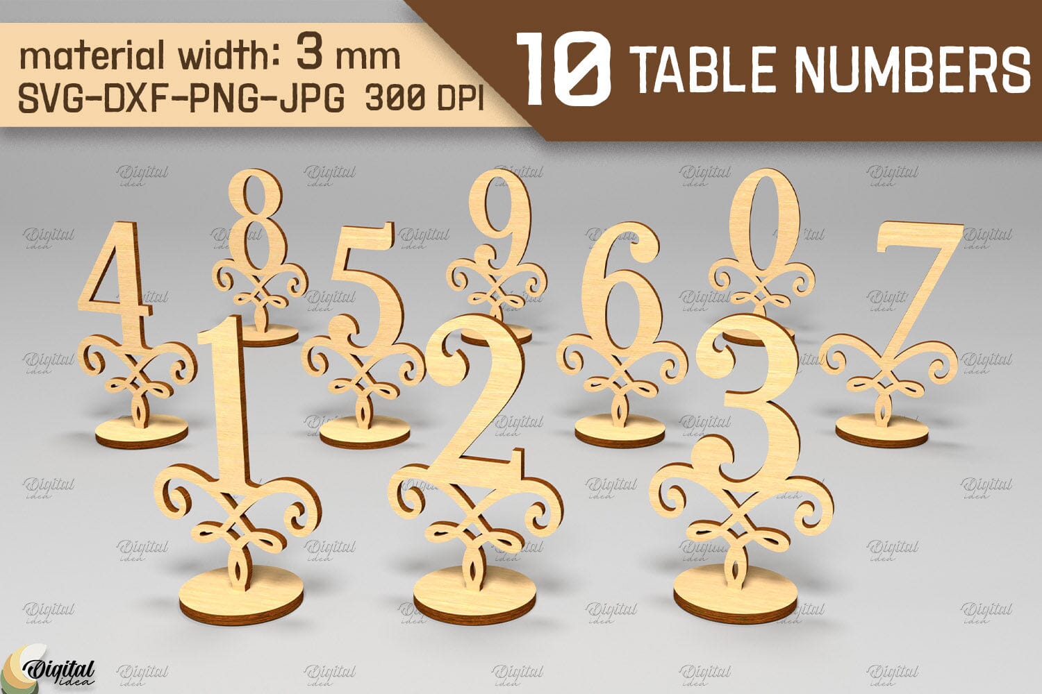 Table Number SVG Bundle. Wedding Table Number Laser Cut - So Fontsy