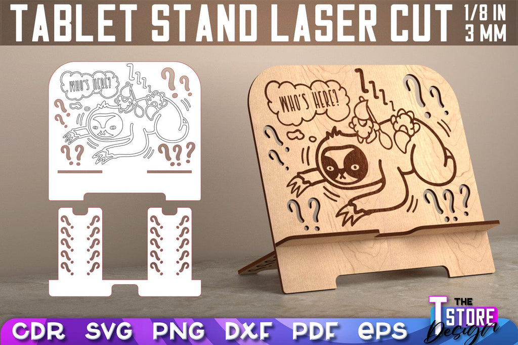 Tablet Stand Laser Cut | Phone Holder SVG Design | CNC Files - So Fontsy