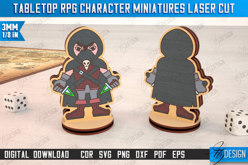 Tabletop RPG Character Miniatures Laser Cut | Fantasy DND | Role ...