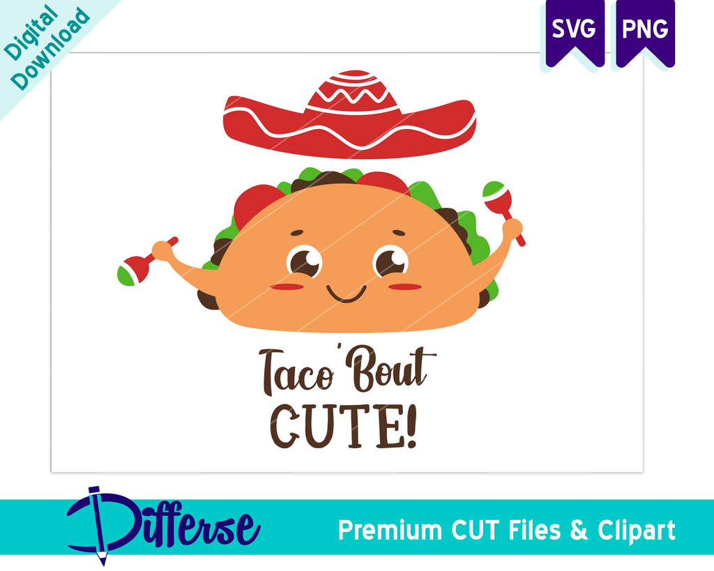 Taco Bout Cute SVG | Taco SVG - So Fontsy