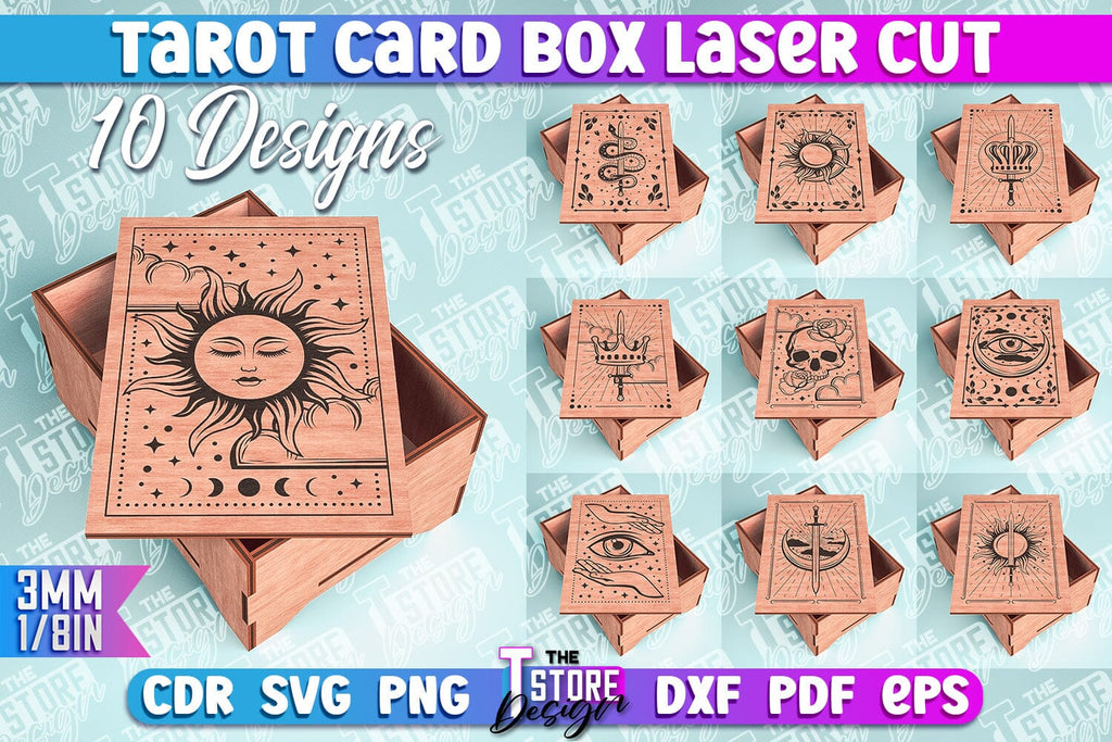 Tarot Card Box Laser Cut | Tarot Card Design | CNC File - So Fontsy
