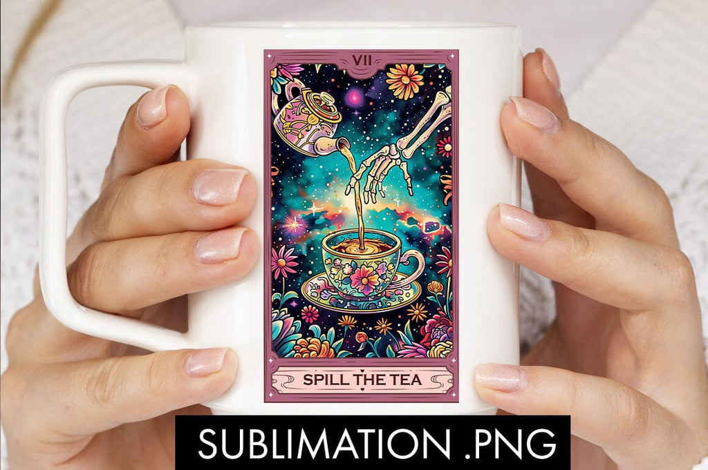 Tarot Card Spill The Tea PNG Sublimation - So Fontsy