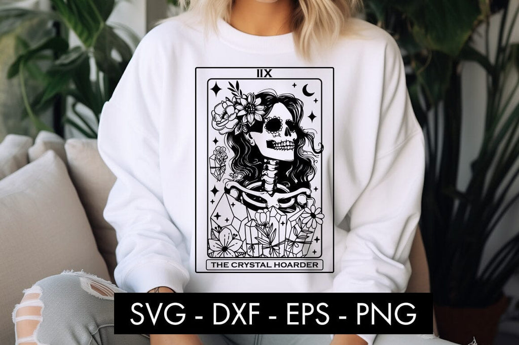 Tarot Card The Crystal Hoarder SVG Cut File PNG - So Fontsy