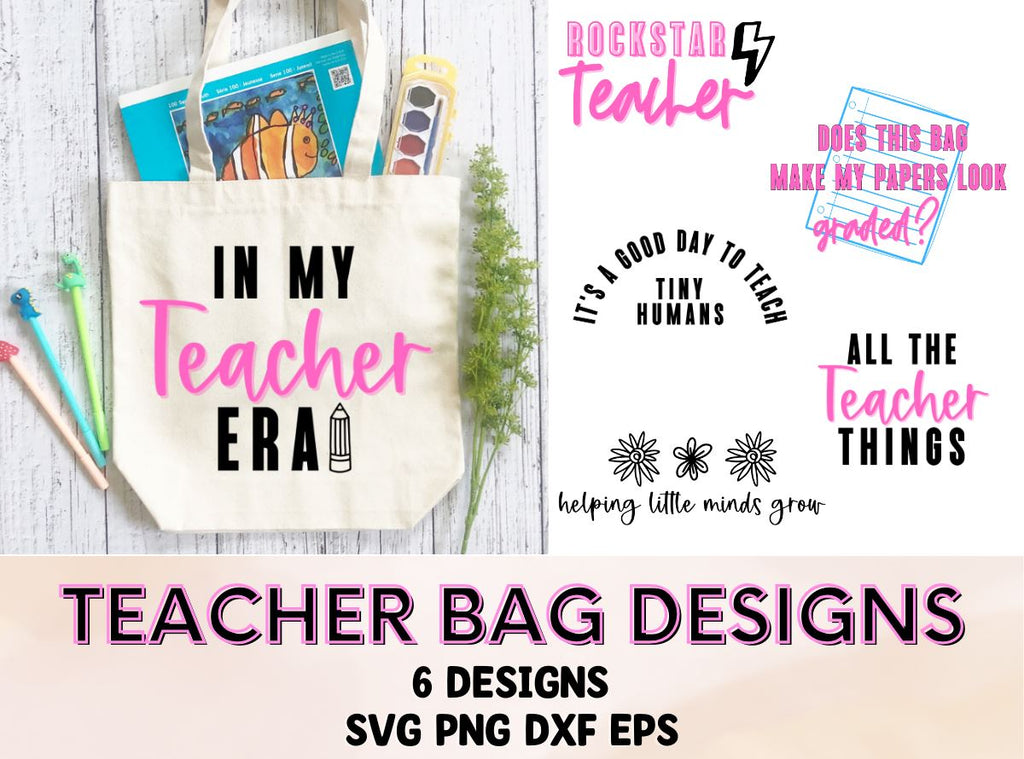Teacher Bag Designs Thumbnail - SVG PNG DXF EPS - So Fontsy
