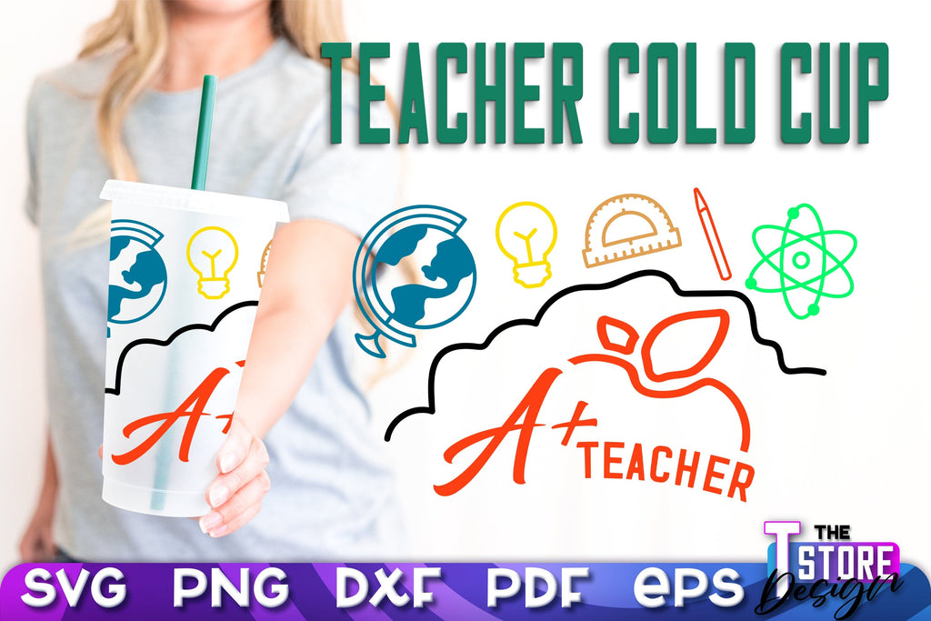 Teacher Cold Cup SVG | Teacher Wrap SVG | Cold Cup Wrap SVG v.2 - So Fontsy