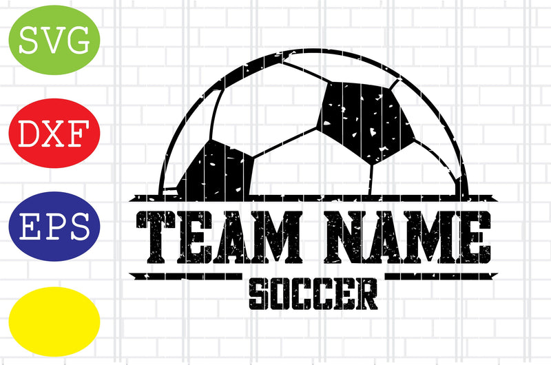 Team Name Distressed Soccer Svg, Ball Illustration Svg, Jpg, Eps, Dxf ...
