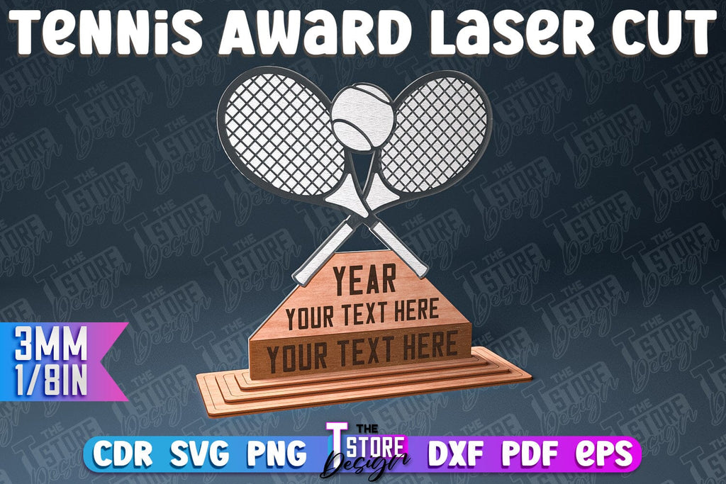 Tennis Award Laser Cut | Award Laser Cut Design | CNC Files - So Fontsy