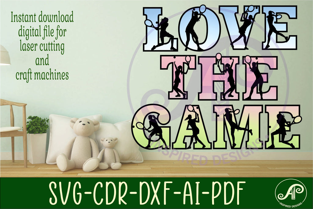 Tennis female player letters alphabet set x 53 - So Fontsy