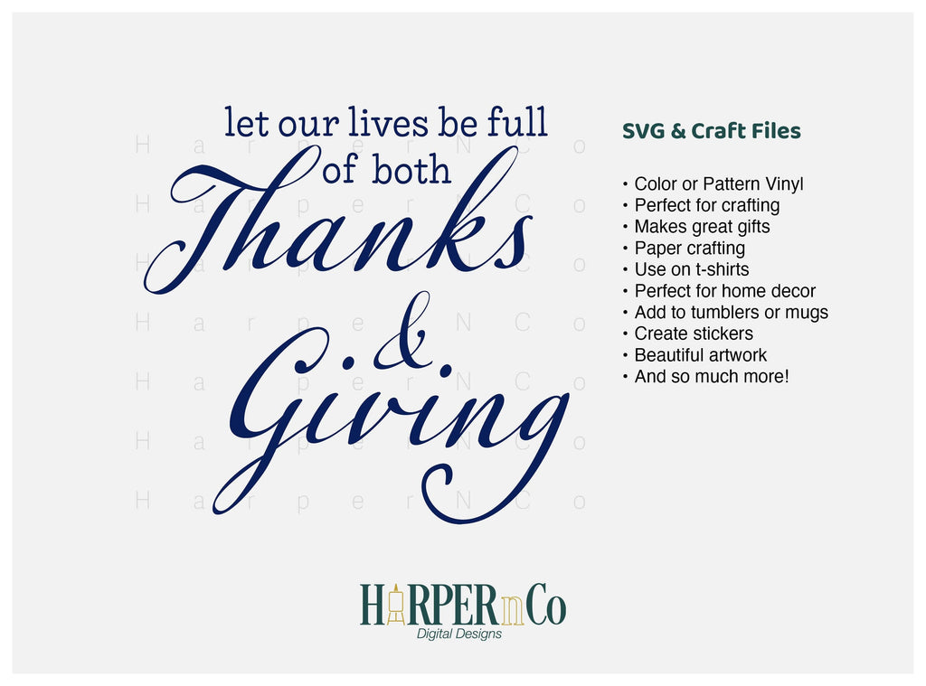 Thanks and Giving SVG PNG Cut EPS File - So Fontsy