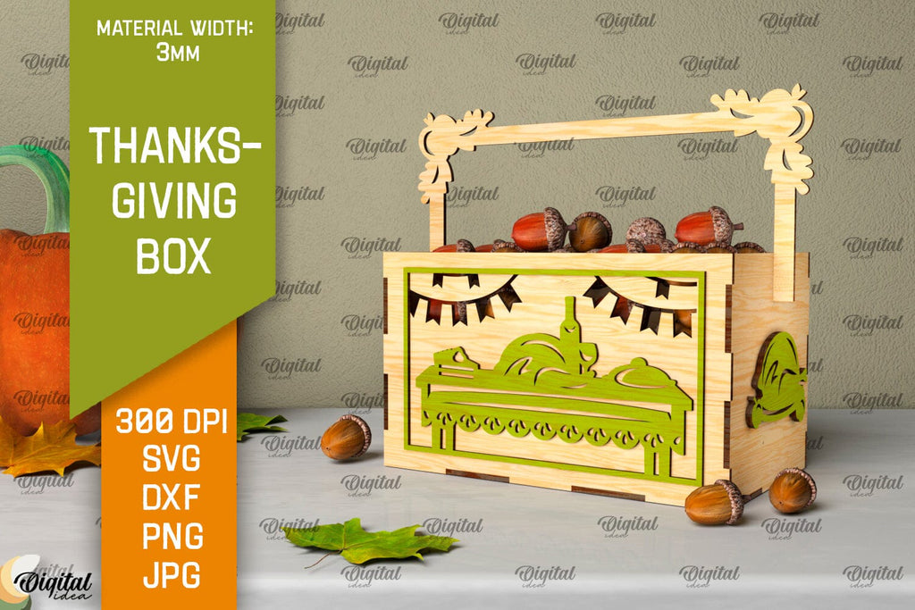 Thanksgiving Boxes Laser Cut Bundle. Favor Boxes SVG Design - So Fontsy