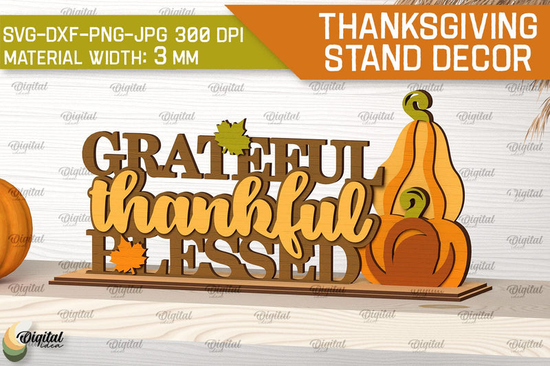 Thanksgiving Decoration LaserCut. Thanksgiving Day Decor SVG - So Fontsy