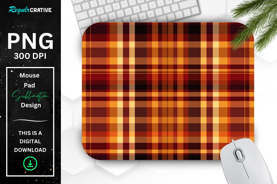 Thanksgiving Plaid Pattern Mouse Pad - So Fontsy