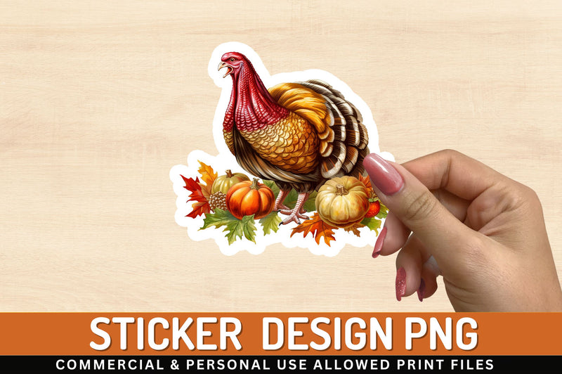 Thanksgiving turkey Sticker Design - So Fontsy