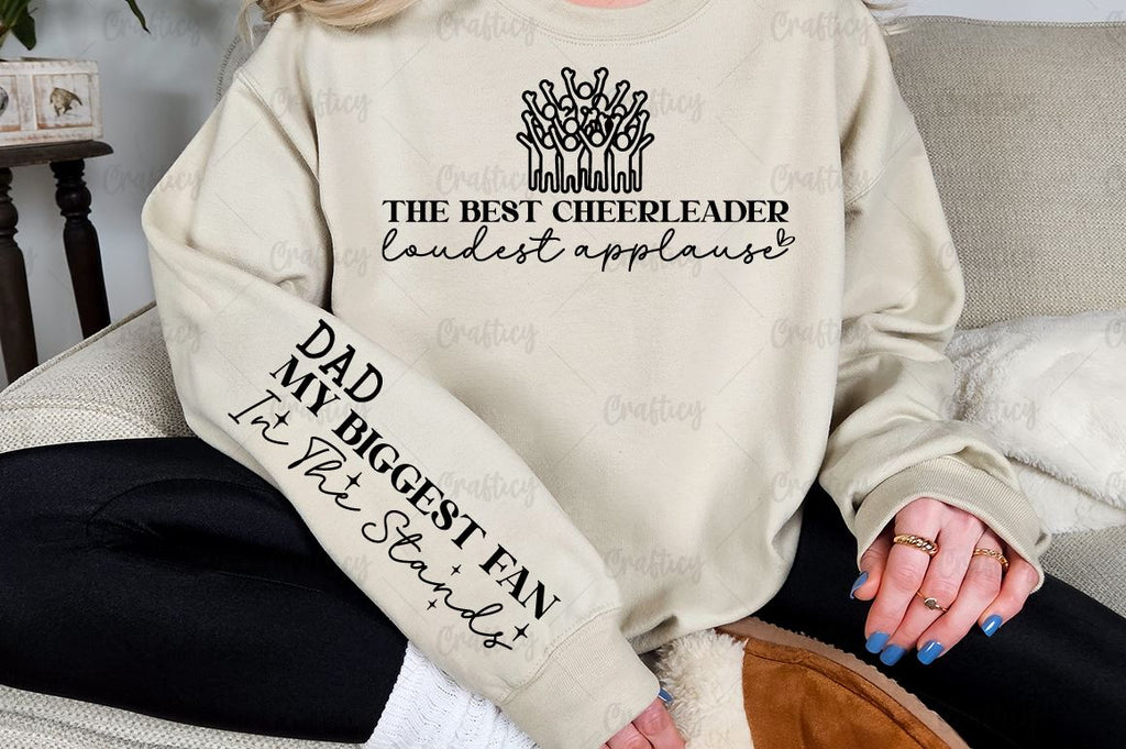 The best cheerleader loudest applause Sleeve SVG Design - So Fontsy