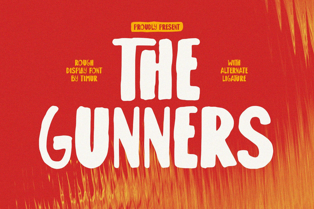 The Gunners - Rough Display Font - So Fontsy
