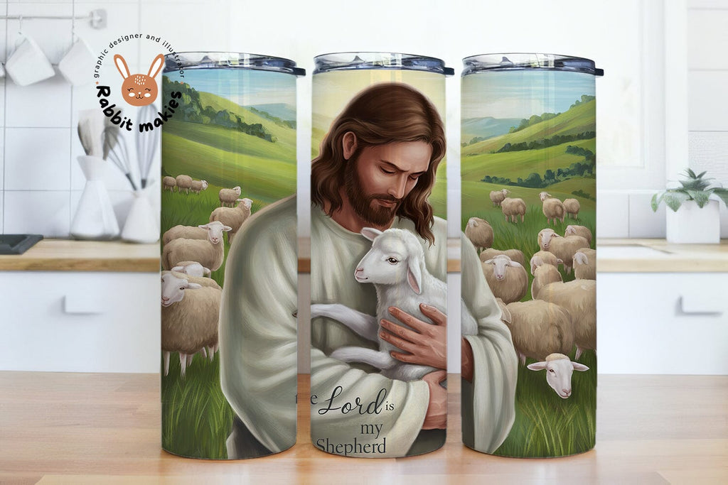 The Lord is My Shepherd Jesus 20oz Skinny Tumbler Sublimation Designs ...
