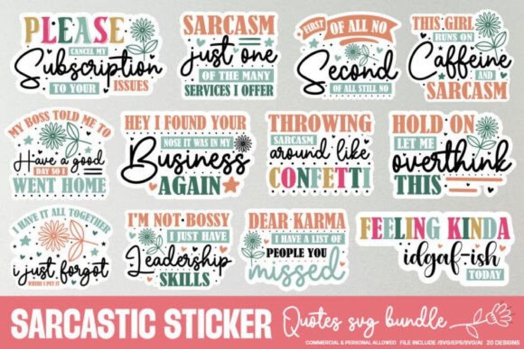 The Printable sticker svg bundle/270 Designs ,Best Seller,SVGs,Quotes ...