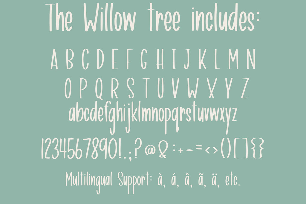 The Willow Tree, Tall Handwritten Font - So Fontsy