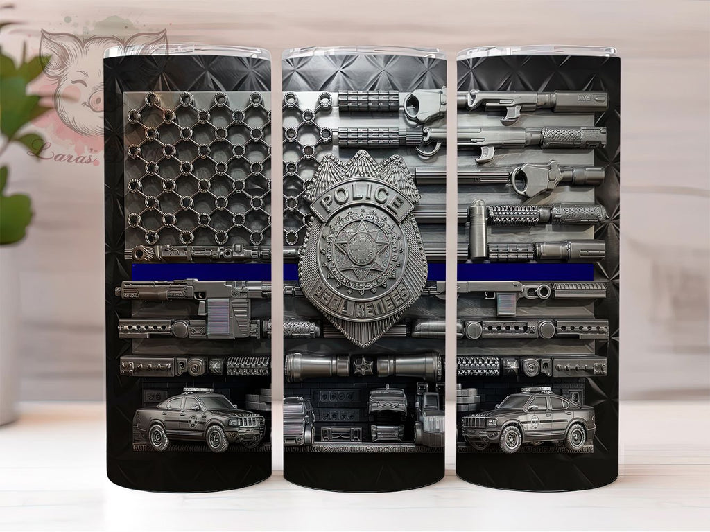 Thin Blue Line Tumbler Wrap, USA Flag Tumbler Wrap, Law Enforcement ...