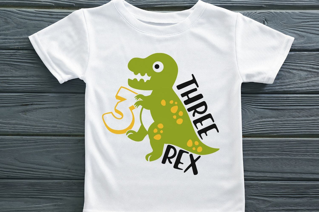 Three Rex| 3rd Birthday SVG Cutting Files. - So Fontsy