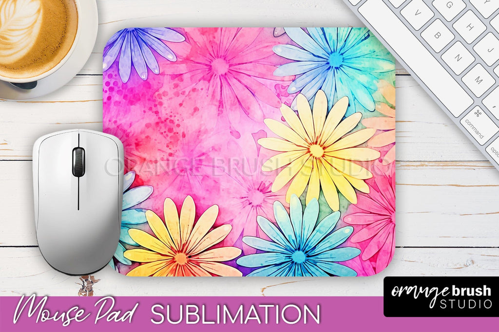 Tie Dye Mouse Pad Design - Rainbow Mousepad Sublimation PNG - So Fontsy