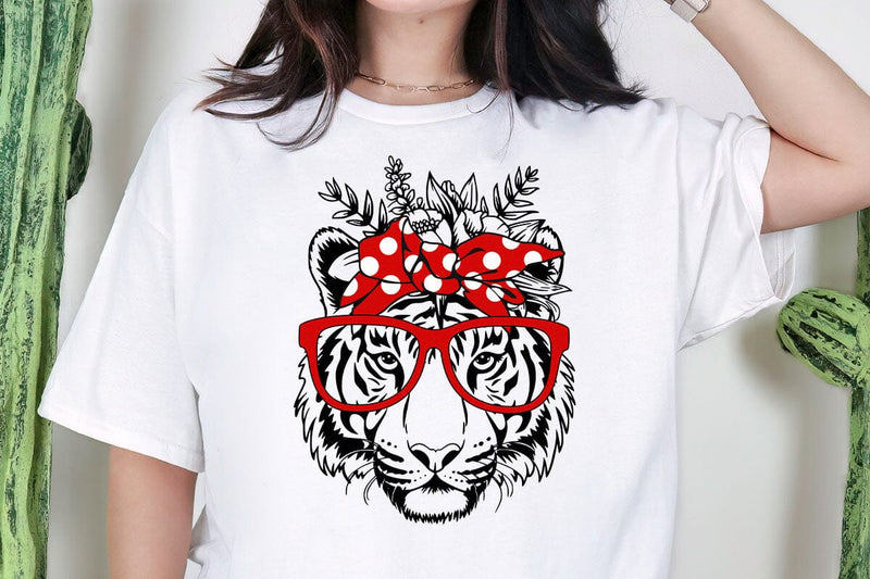 Tiger svg, tiger with glasses bubble gum , Tiger mascot svg , funny ...