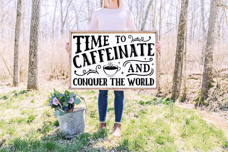 Time to Caffeinate and Conquer the World, Vintage Coffee SVG - So Fontsy