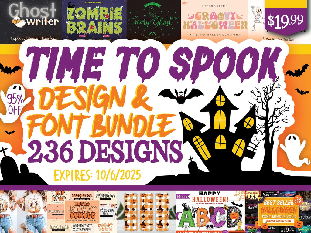 Time to Spook Design & Font Bundle | 95% Off [Reg. $375] - So Fontsy