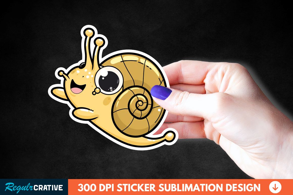 Tiny Anime Snail Sticker Clipart - So Fontsy