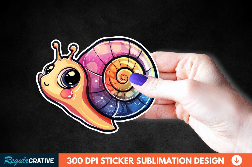 Tiny Anime Snail Sticker Clipart - So Fontsy