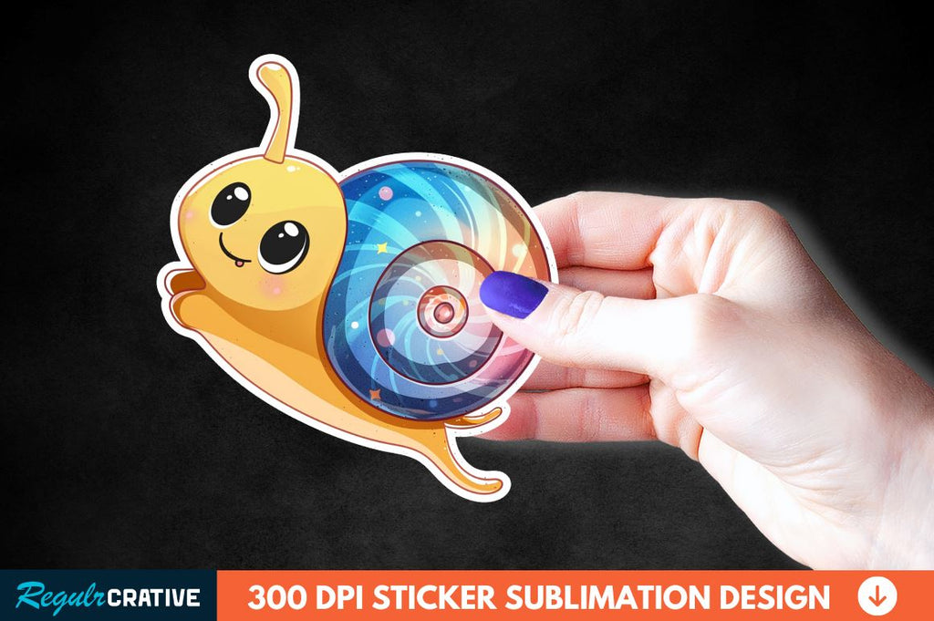 Tiny Anime Snail Sticker Clipart - So Fontsy