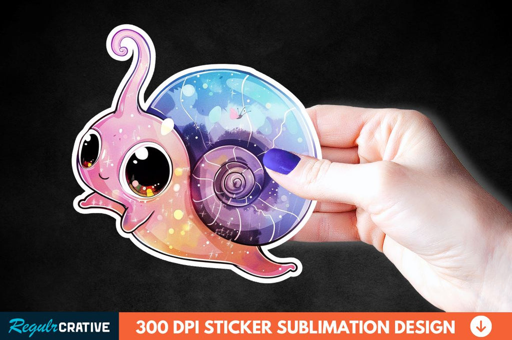 Tiny Anime Snail Sticker Clipart - So Fontsy