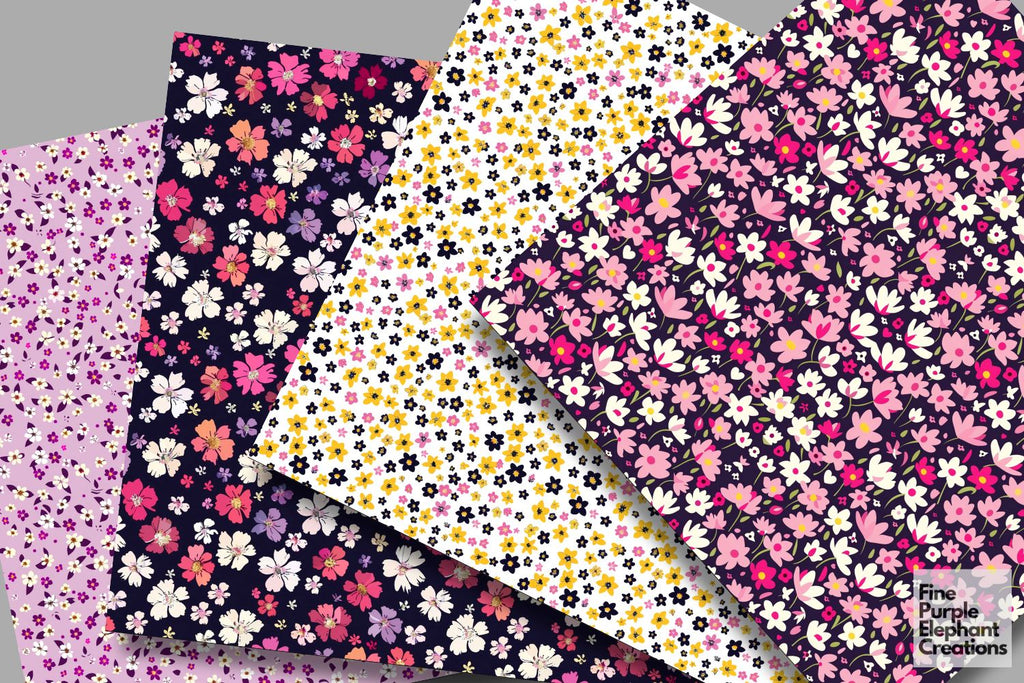 Tiny Bold Spring Flowers Pattern | Colorful Sublimation - So Fontsy