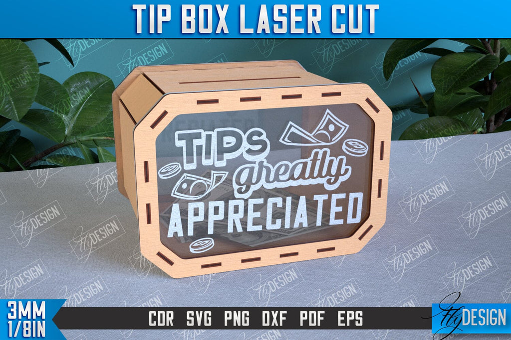 Tip Box Laser Cut Design | Money Box Template Laser Cut | Funny Quotes ...