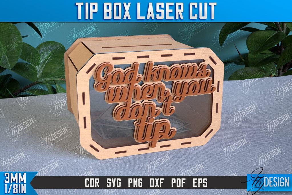 Tip Box Laser Cut Design | Money Box Template Laser Cut | Funny Quotes ...